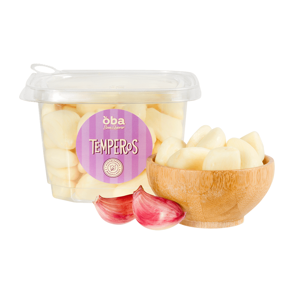 Alho Roxo Descascado Oba Bem Querer 350g | Oba Hortifruti