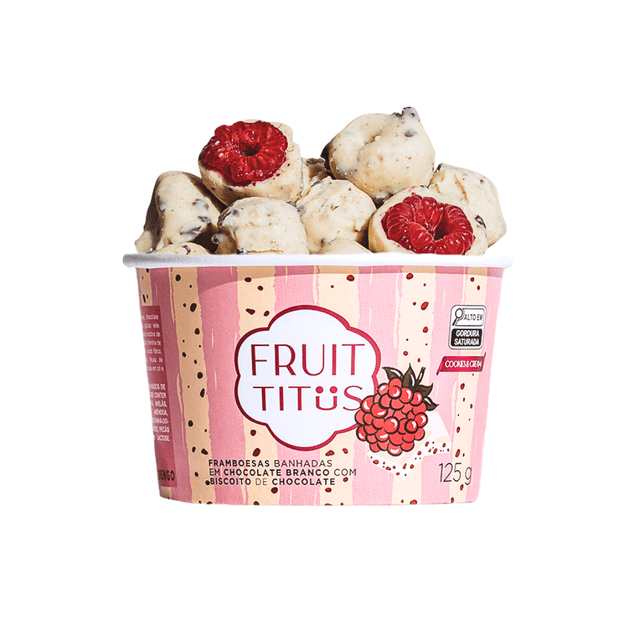 Framboesa Coberta Por Cookies E Cream Fruit Titüs 125 G | Oba Hortifruti