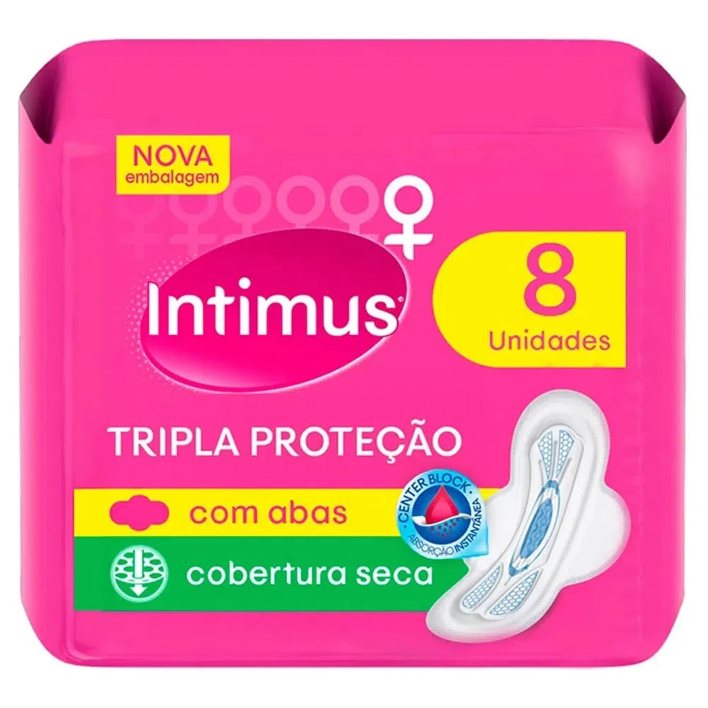 Absorvente Gel Seca Com Abas Intimus 8 Uns | Oba Hortifruti Absorvente Gel Seca Com Abas Intimus 8 Uns | Oba Hortifruti